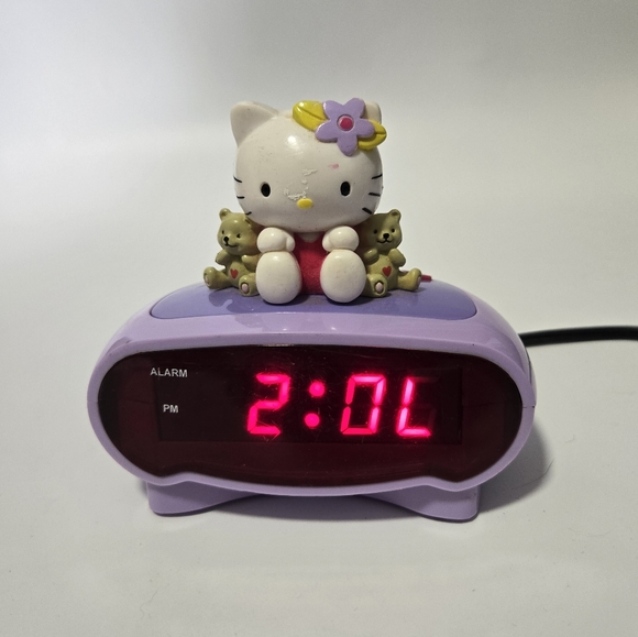 Sanrio | Accents | Vintage Hello Kitty Alarm Clock Digital Purple Y2k ...